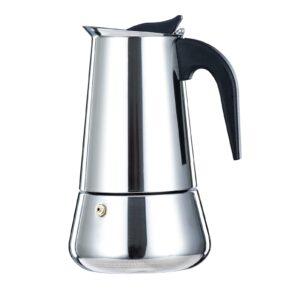 simyolife stovetop espresso maker stainless steel italian coffee maker moka pot induction-capable moka coffee machine cafe percolator maker, silver (9-cups, 15oz/450ml)-mother's day gifts