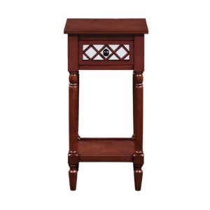 convenience concepts french country khloe deluxe 1 drawer accent table with shelf, blue