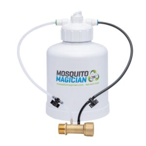 mosquito magician hose injection system with 1 gallon liquid concentrate - user-friendly - for small to mid-size yards - kills mosquitoes, fleas, fire ants - apply to plants, grass, and exterior walls