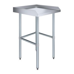 amgood commercial work table open base with backsplash and side splashes | stainless steel prep table for kitchen, restaurant, garage, laundry | nsf (24" width x 24" length)