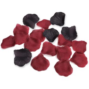 allheartdesires 1000pcs maroon dark red black silk flower rose petals table scatters wedding flowers valentine's day bridal shower centerpieces ceremony aisle decoration