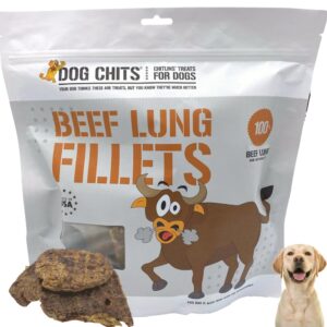 dog chits beef lung fillets dog and puppy treats - new! - all natural grain and chemical free training chews - high protein and low fat - supports dental health - made in the usa - large 10 oz bag