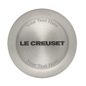 Le Creuset 9 Qt. Signature Round Dutch Oven w/Additional Engraved Personalized Stainless Steel Knob - Meringue