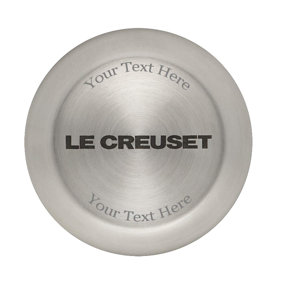 Le Creuset 9 Qt. Signature Round Dutch Oven w/Additional Engraved Personalized Stainless Steel Knob - Meringue