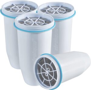 zeroliquid zr-001 replacement water filters for pitchers and dispensers, most advanced 6-stage 0 tds system (4 pack)