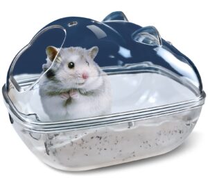 lazyyzal hamster bathtub,hamster bathroom,small animal habitat décor,sand bath container transparent beds,hamster bed,ice bathtub,sleep pad nest,sand bath box for small pet animals cage accessories（s）