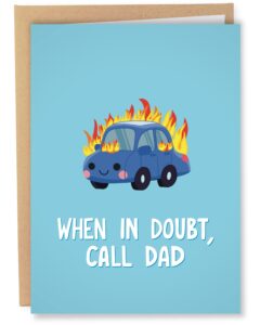 sleazy greetings funny happy father's day greeting card | cheeky birthday card for dad | bday card with envelope (when in doubt call dad)