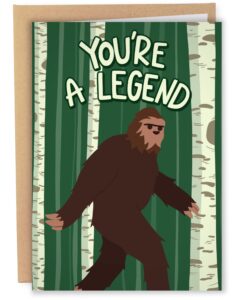 sleazy greetings funny happy father's day card from kids daughter son | sasquatch bigfoot birthday card for dad | dirty adult friend bday card with envelope