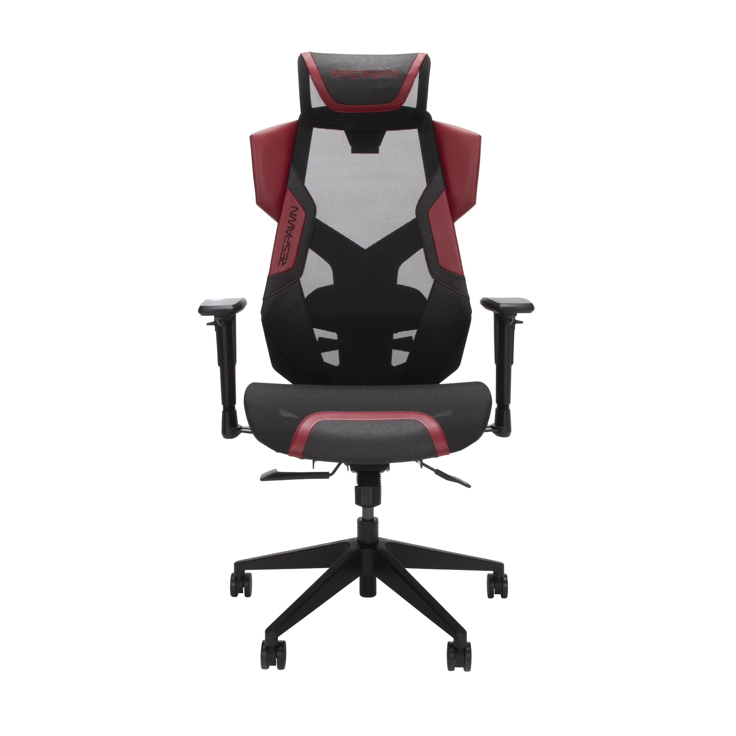 RESPAWN FLEXX Mesh Gaming Chair With Lumbar Support, Ergonomic Gaming Chair with Recline/Tilt Tension Controls, Adjustable Arms, 300lb Max Weight With Wheels for Computer/Desk/Office - Red