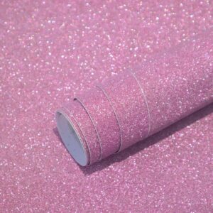 kitico glitter pink wallpaper pink contact paper glitter pink peel and stick wallpaper pink self adhesive wallpaper glitter diy decoration 17.7"x78.7"