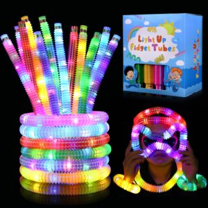 gigilli 24 pack glow sticks party favors for kids 4-8-12, christmas stocking goodie bags stuffers light up pop tubes, bulk glow necklace bracelet birthday new years eve glow in the dark party supplies