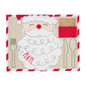 mud pie place mat with card, santa