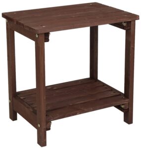 be current outdoor rectangular side table,outdoor patio table coffee tea bistro small end table,wood with storage,outside wooden accent furniture for balcony porch garden, brown