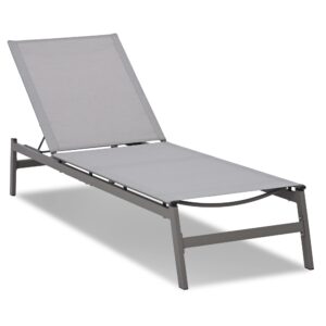 happatio patio chaise lounge,patio lounge chair with breathable textilene fabric,all weather outdoor chaise lounge,outdoor lounge chairs for patio backyard porch garden poolside(light gray)