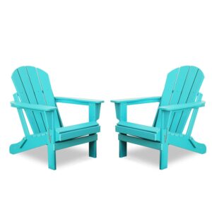 betterhood adirondack chair, folding fire pit chair for patio garden backyard pool deck firepit and beach, blue