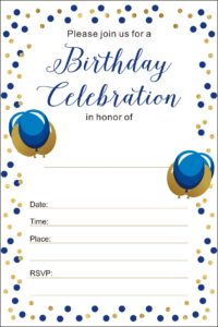 zstowy 25 pack of royal blue birthday invitation cards with envelopes for men's birthday party