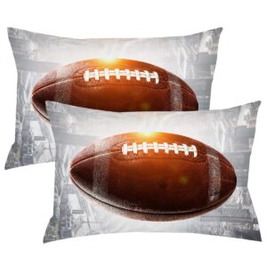 arightex american football pillow shams sports lover pillowcase kids boys teen vintage football pillow cases for boys room (standard (20" x 26"),set of 2)