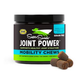 super snouts joint power – 60 soft chews – joint supplement for dogs and cats with green lipped mussel helps ease discomfort & stiffness– made in the usa