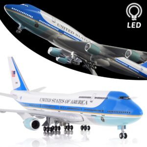 lose fun park 1:130 scale large model airplane air force one boeing 747 plane models diecast airplanes with led light for collection or gift