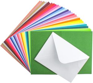 48 pack blank folded cards and envelopes colored cards white envelopes 5 x 7 inch colorful greeting cards 24 assorted colors heavy weight for greeting,invitation,card making