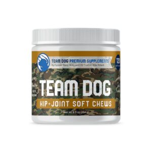 team dog hip and joint chews for dogs | arthritis & joint support supplements for dogs | msm, chondroitin & glucosamine for dogs | small, medium & large breed | chicken, duck & pea flavor | 120 count