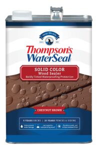 thompson’s waterseal solid color waterproofing wood stain and sealer, chestnut brown, 1 gallon