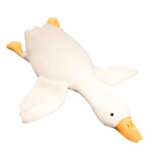 mdxmy 19.7" goose stuffed animal white swan throw plush pillow super soft sleeping pillow(down white, 19.7"