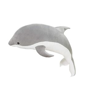 dolphin stuffed animals plush pillow super soft sea animal plush toys dolls for boys girls sleeping cushion gift (50cm/19.68in, grey)