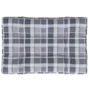 vidaxl outdoor pallet cushion - uv and water-resistant fabric, gray check pattern, polyester, comfortable hollow fiber filling, versatile for indoor/outdoor furniture - 47.2" x 31.5" x 4.7"