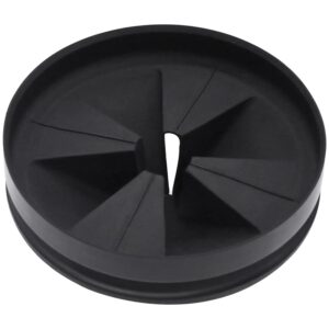 garbage disposal splash guards 3 3/8" sink baffle qcb-am replacement for insinkerator evolution series, upgraded removable quiet collar drain plugs, garbage disposer accessories, black