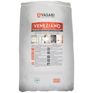 vasari lime plaster & paint | veneziano plaster (smooth finish) | made from natural lime and powdered marble | color: natural white #1 | dry mix (makes 5 gallons plaster)