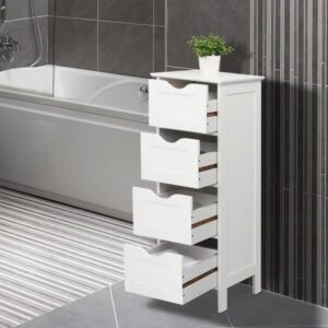 bathroom furniture sets floor cabinet for living room kitchen study entryway 4 drawers, towel rack