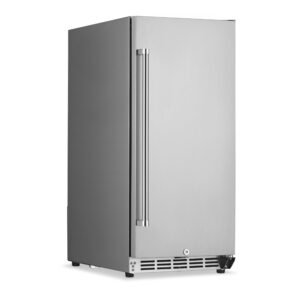 newair 15" commercial beverage refrigerator | weatherproof stainless steel fridge | built-in or freestanding outdoor patio fridge for beer, wine, food ncr032ss00