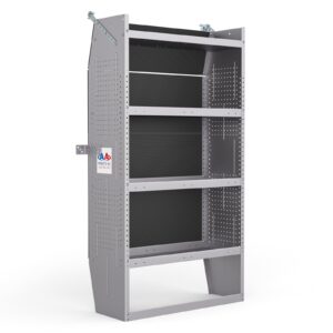 aa products sh-6003 steel mid/high roof van shelving storage system fits transit, nv, promaster and sprinter, van shelving units, 32''w x 60''h x 13''d