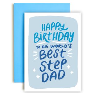 huxters step dad birthday card – happy birthday card for world’s best step dad – premium a5 funny card for step dad – unique artwork step father birthday card (birthday step dad)