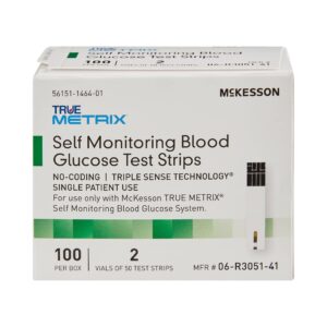 McKesson TRUE METRIX Self-Monitoring Blood Glucose Test Strips - Supplies for Diabetes Self Monitor Systems, 100 Strips, 6 Packs, 600 Total