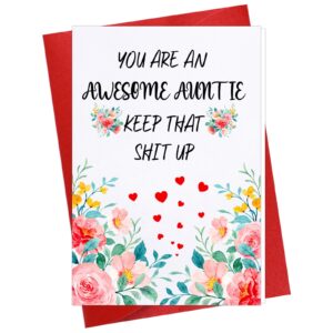 flyab mothers day card for aunt auntie funny aunt mothers day card from niece nephew you are an awesome auntie gift card happy mother's day card with envelope birthday gift cards for aunt auntie