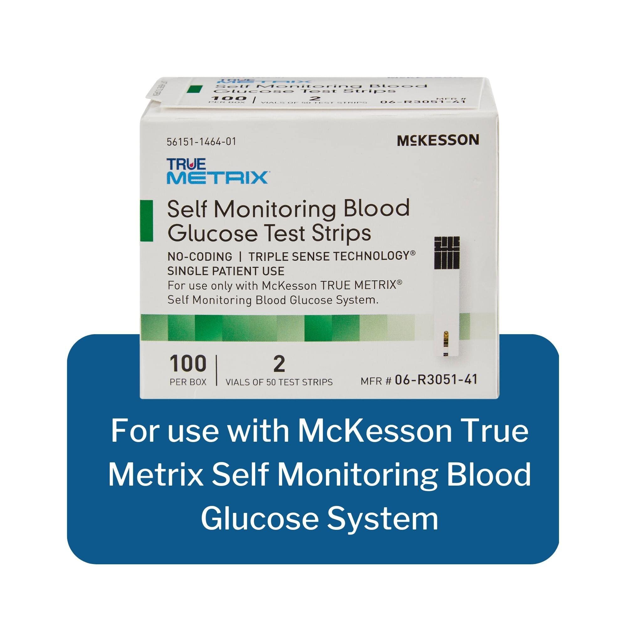 McKesson TRUE METRIX Self-Monitoring Blood Glucose Test Strips - Supplies for Diabetes Self Monitor Systems, 100 Strips, 6 Packs, 600 Total