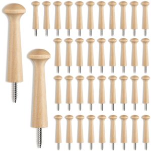 jetec wooden shaker peg wood screw-on shaker pegs 2.9 inch long unfinished wood shaker racks for hanging clothes hats towel and more diy paint color (40 pieces)