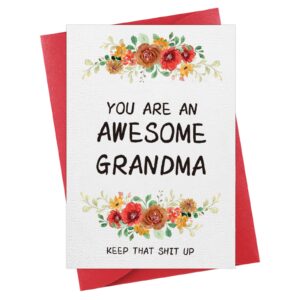 waahome funny mothers day card for grandma grandmother nana, you are an awesome grandma mothers day gifts card from grandchildren, grandma nana gift card for mothers day christmas birthday