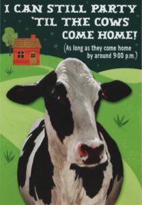 i can still party 'til the cows come home! humorous birthday card