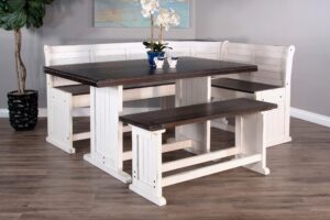 carriage house counter height breakfast nook with side bench