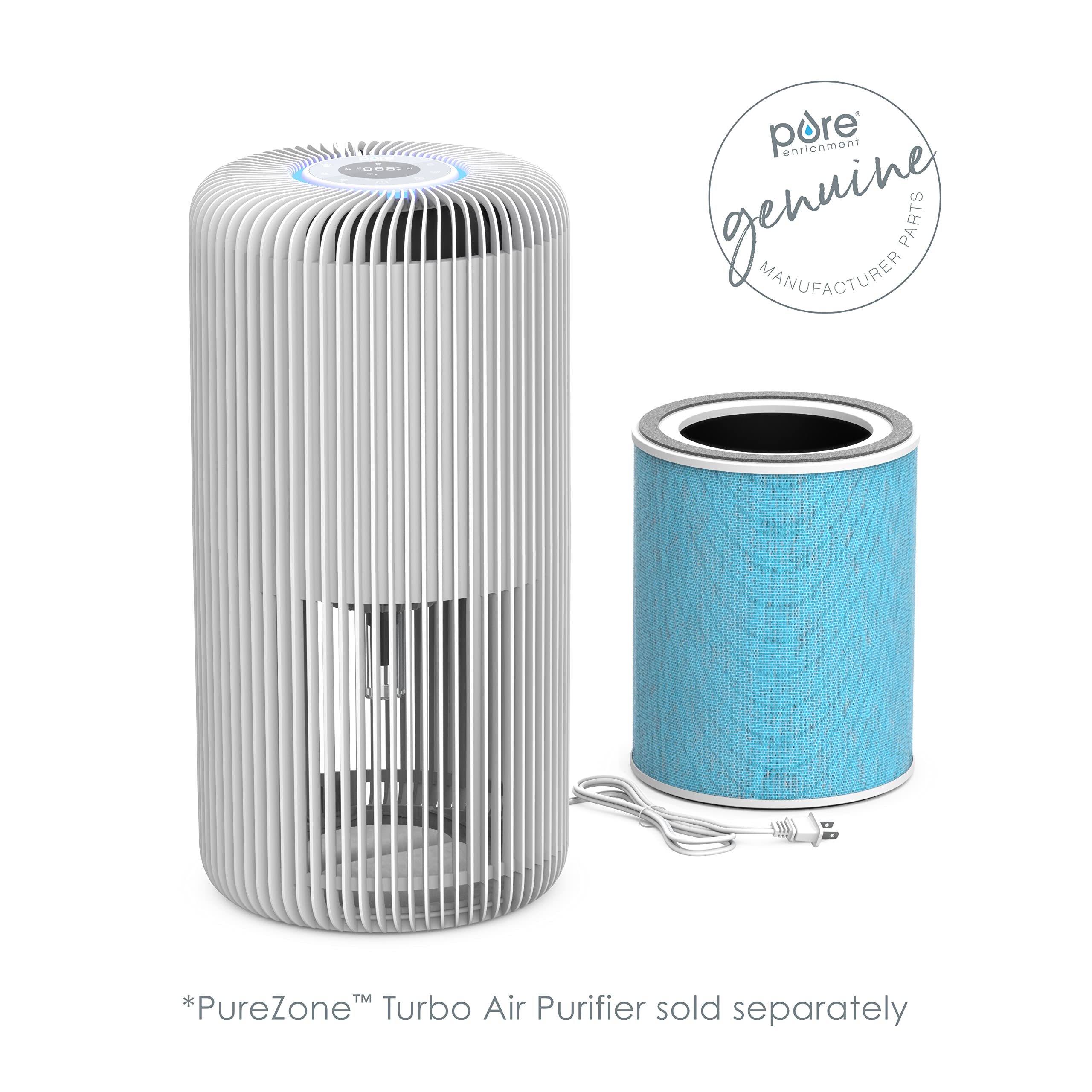 Pure Enrichment® Genuine 4-in-1 True HEPA Replacement Air Filter for the PureZone™ Turbo Air Purifier (PEAIRCYL)