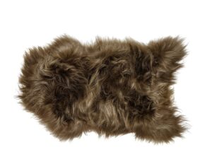 home collezione by salvani sheepskin rug throw genuine icelandic (frosted brown curly)