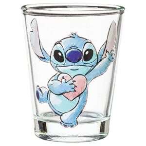 Silver Buffalo Lilo and Stitch Props 4-Pack Mini Glass Set, 1.5 Ounces