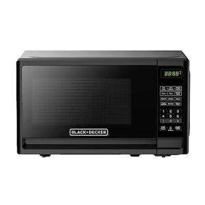 black+decker 0.7 cu. ft. 700 watts countertop compact microwave oven with led lighting, child lock