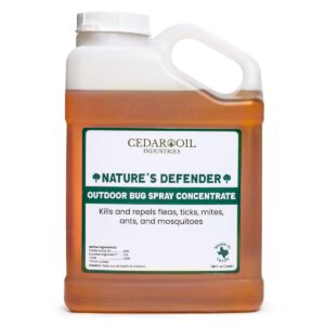 nature's defender lawn & garden concentrate - all-natural pest control for outdoor spaces - repels fleas, ticks, mosquitoes, and more(128 fluid ounces)