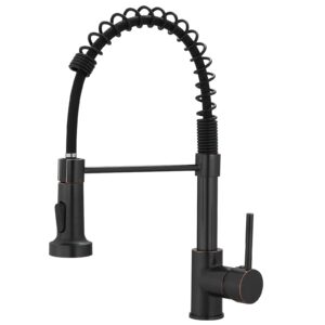 oil rubbed bronze kitchen faucet - aimadi commercial single handle single hole bronze kitchen faucet with pull down sprayer grifo para fregaderos de cocina