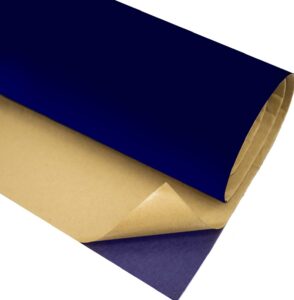 self adhesive felt fabric, soft velvet drawer liner, diy velvet fabric for art & crafts, jewelry box felt liner, solid color felt wallpaper 17.7" x 158"(blue)