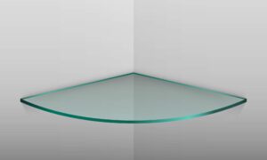 pro safe glass 8" x 8" quarter circle clear tempered floating glass corner shelf - glass only